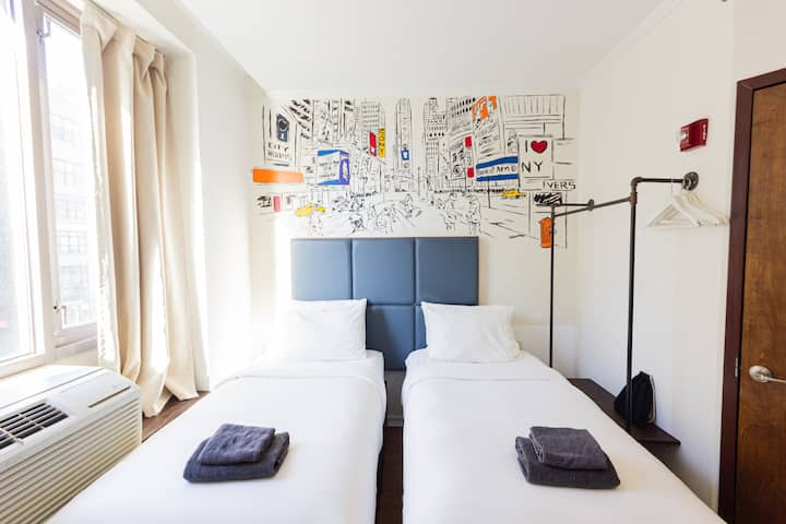 2 Twin Beds Room In Soho, Little Italy - State of New York