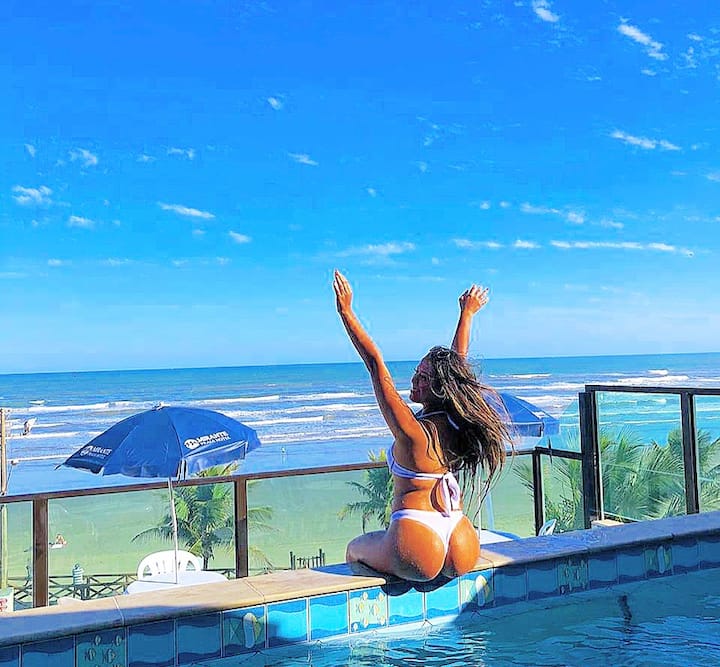 3º Flat Com Piscina  Aquecida + Café Da Manhã - Peruíbe