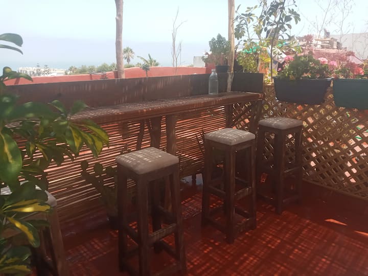 Pavillon Cosy Et Arty  Rooftop Sur Mer Dar Bouazza - Casablanca