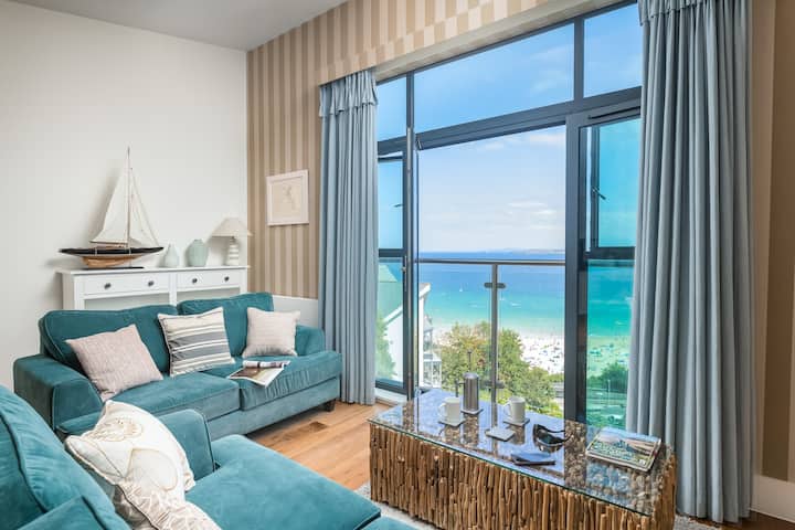 Gorgeous Seaview Apartment With Pool/spa Use - St Ives