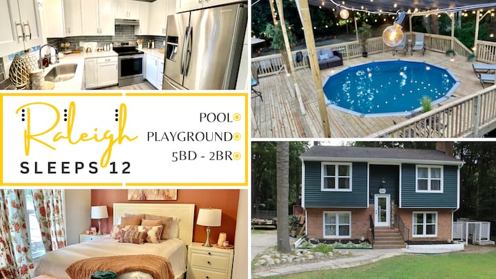 Raleigh Boho House With Pool |Sleeps 12| 6beds - Raleigh, NC