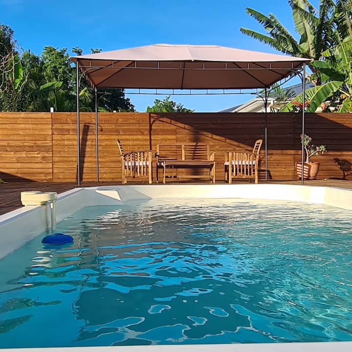 Jardin Paroka Bungalow Pour 4 Pers Avec Piscine - Guadeloupe