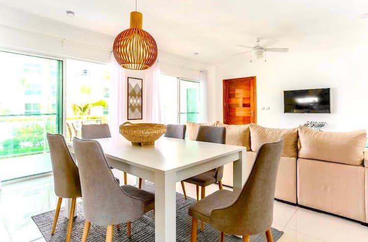 Cozy Oasis 2br <Closetobeach<gym<100mbps<pool<bbq - Punta Cana