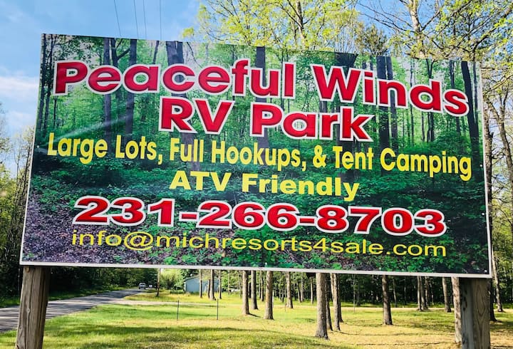 Large Sites! Full Hookup Drive Thru Campsite 70 Ft - Irons, MI