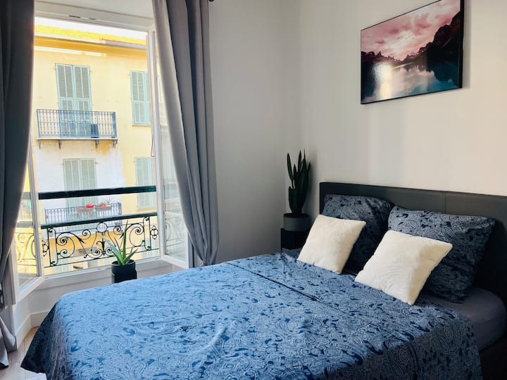 Nice - Central <100 M Plage🏝 ☀️Cozy - Ideal Couple - Nice