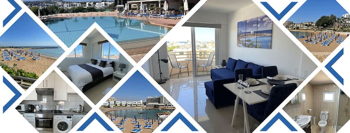 Stylish 1 Bedroom Apartment, A/c, Free Wifi, Pool - Nissi Beach