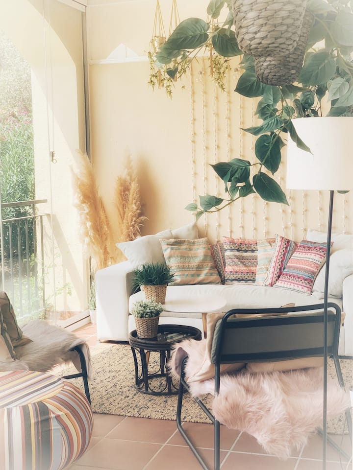 Boho Style Condo -  Sea View, Garden & Pool - Mijas