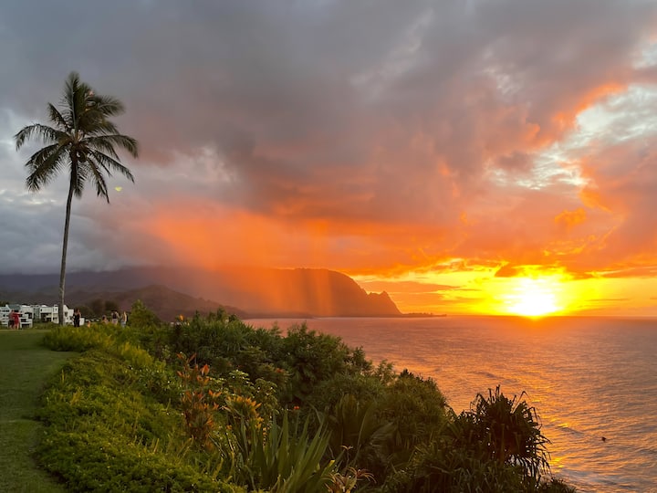 Hale Luya-ocean Front, Beach Path, Sunset Views - Princeville, HI
