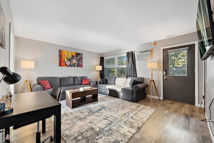 *Rock'&'roll Theme Apt 65"tv/wi-fi/freeparking - Oswego, IL