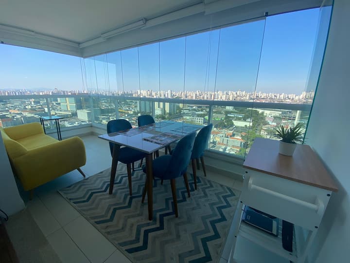 Apê Com Sacada Home-office Perto De Tudo + Piscina - Sao Paulo