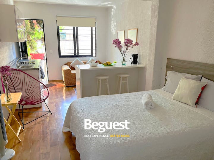 Beguest Centro | 2 Bds | Kitchen & Terrace - Mexico State