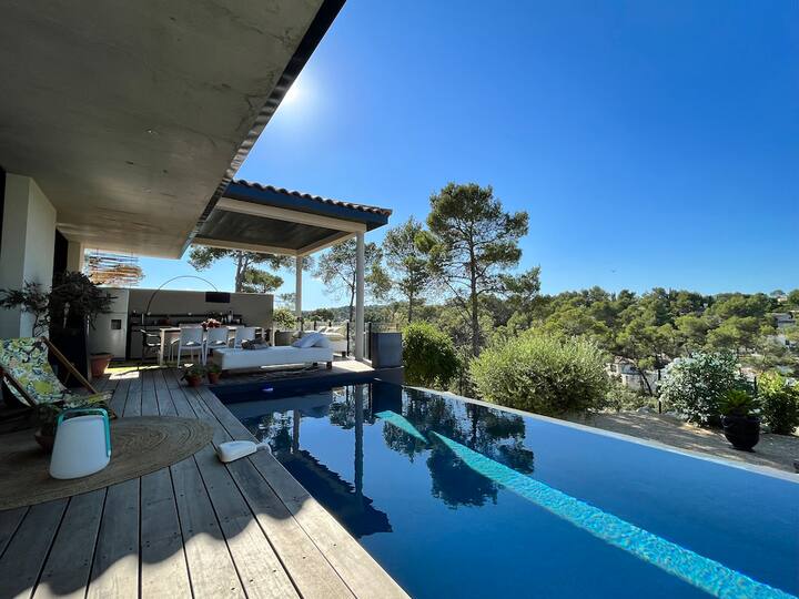 Sublime Villa Avec Piscine Et Vue Panoramique - Montpellier