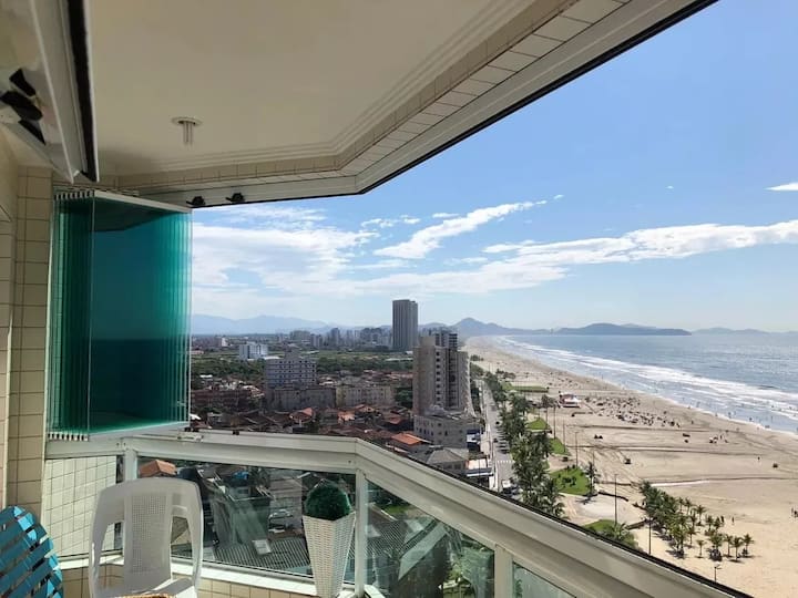 Apartamento Frente Para O Mar Com Varanda Gourmet - Praia Grande