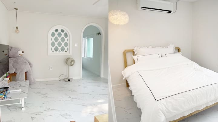 월미도 #감성숙소 신축 #야외테라스매력적 #인스타감성 #접근성최고 룰루랄라하우스 레드룸 - Incheon