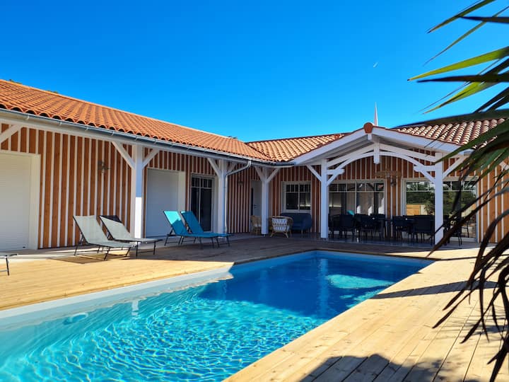 Villa 4ch Piscine Jardin Océan Et Commerces à Pied - Biscarrosse