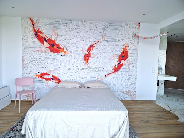 Héliade - Chambre Port Man - Villa Naturiste - Île du Levant