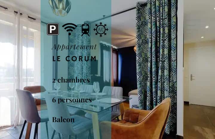 006- Le Corum,appart 2 Chambres, Parking, Wifi - Carnon