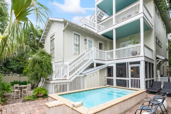 Steps 2 Seaside! Private Pool, 6 Bikes! Sleeps 18! - Seaside