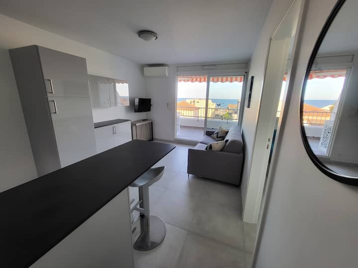 Carnon Plage, T2 Cabine Vue Mer Avec Parking Privé - Mauguio