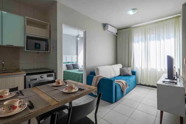 Estúdio Zen: 1 Min Praia • Shopping • Ar • Garagem - Balneario Camboriú