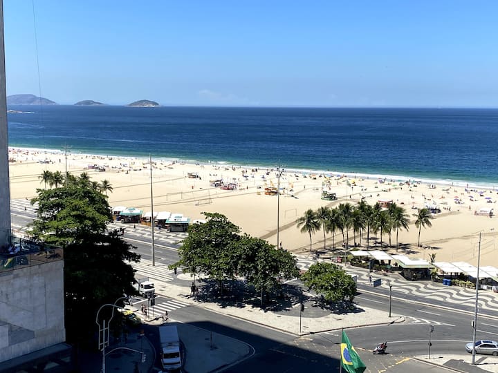 Beautiful Ocean View Studio With Wi-fi , Quiet A/c - Copacabana