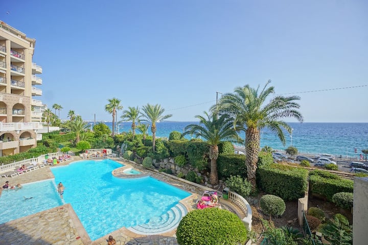 Sunny Apartment With Sea View & Pool Access - Théoule-sur-Mer