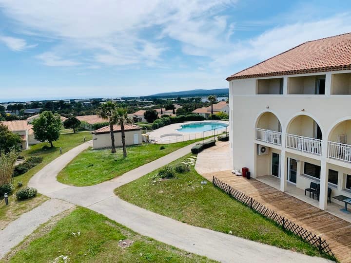 Studio Mezzanine Vue Mer Résidence Avec Piscine - Signes