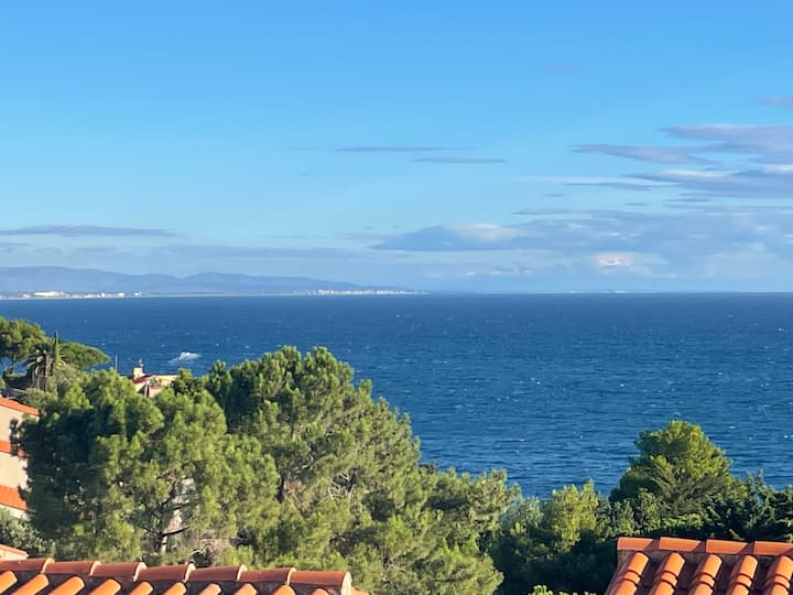 Maison Au Calme Avec Vue Mer Panoramique & Piscine - Banyuls-sur-Mer