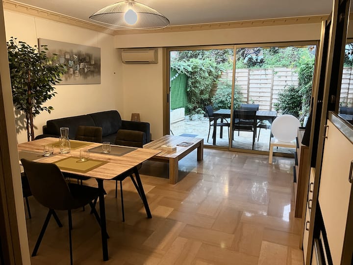 Charmant Appartement, Jardin Piscine à 30 M Plage - Cannes