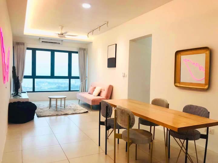 Jovial Modern Cozy House 3 Room 8 Pax@meritus - Perai