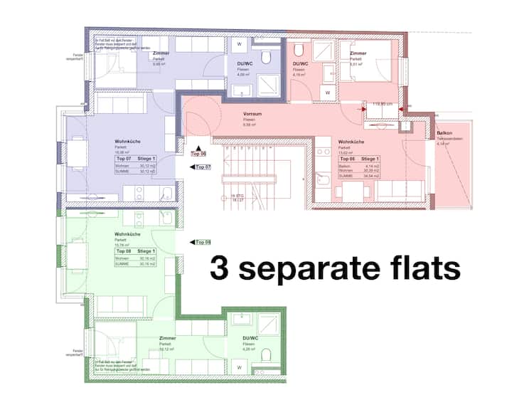3 Flats Next To Each Other Close To Subway (U2) - Aéroport de Vienne-Schwechat