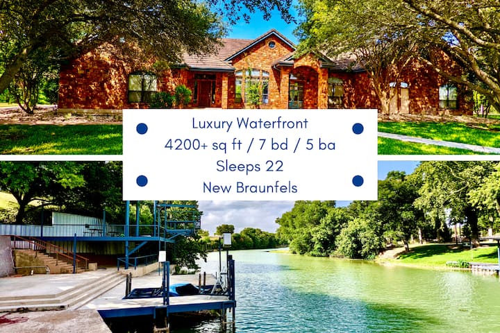 Luxury Waterfront Home On 5 Acres. Sleeps 22. - New Braunfels, TX
