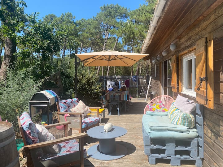 Chalet Tout Bois Dans Forêt Landaise Bord De Mer - Vendays-Montalivet