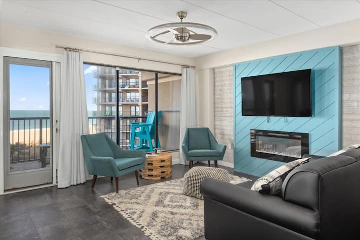 Oceanfront Studio-sleeps 4-fireplace-pool-laundry - Ocean City, MD