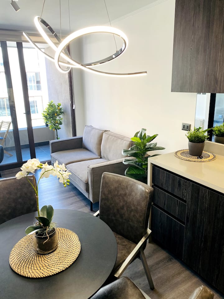 Depto. Acogedor Con Terraza | Gym | Wifi | Yungay - Santiago del Chile