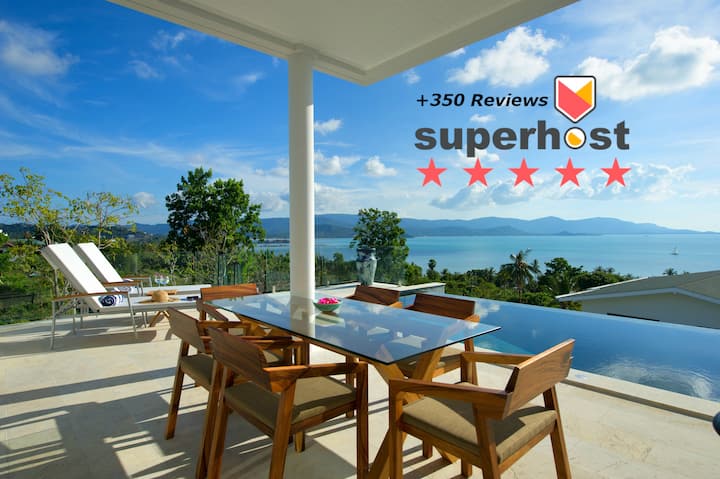 -10% Off! 250m To The Beach & 150° Seaview - Koh Samui