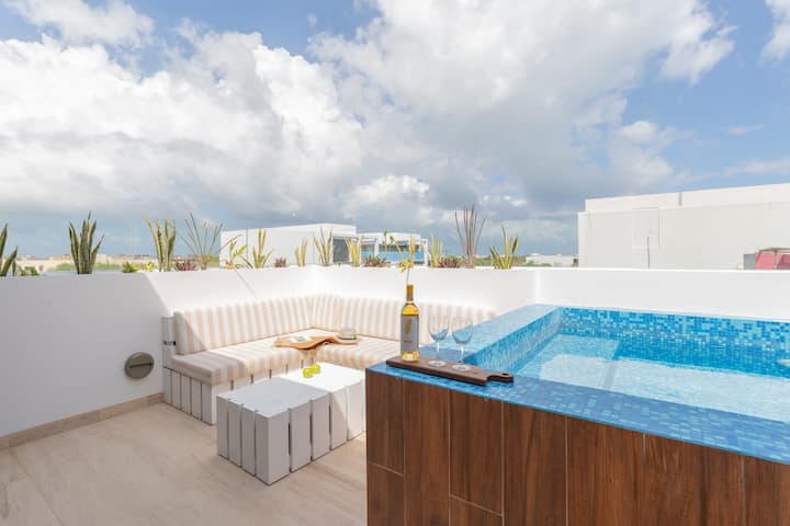 Stylish 4br Ph Wprivate Rooftop Pool In Aldea Zama - Tulum