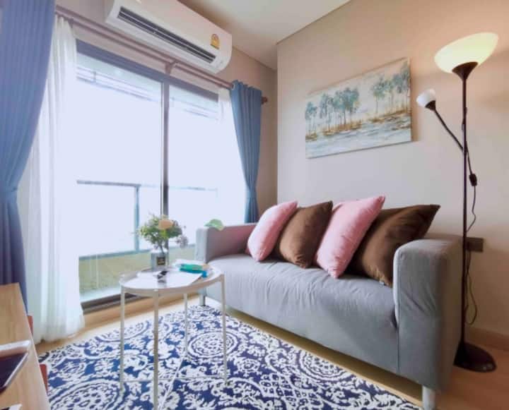 L30-阳台无敌公园美景两居/市中心/central World - 방콕