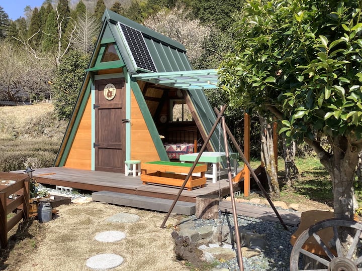 田舎で手軽にミニキャンプ/三角屋根のコテージ/Bbq＆里山体験可能 - Katsuta District