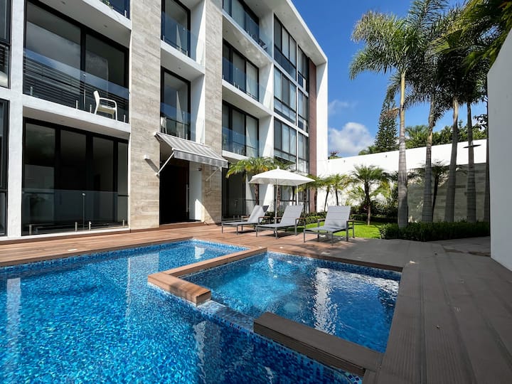 Lujoso Departamento Nuevo Alberca Templada Y Aire - Cuernavaca