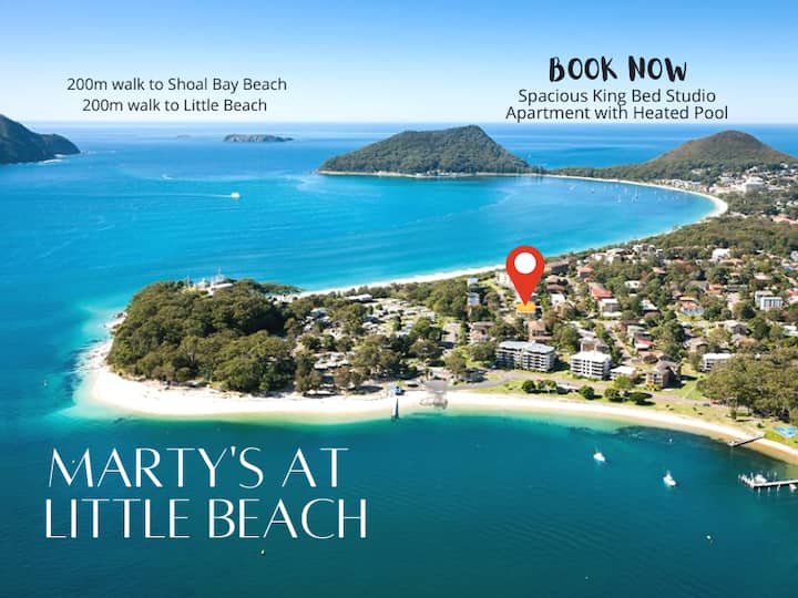 Marty's At Little Beach, King Bed Studio W Pool - Port Stephens