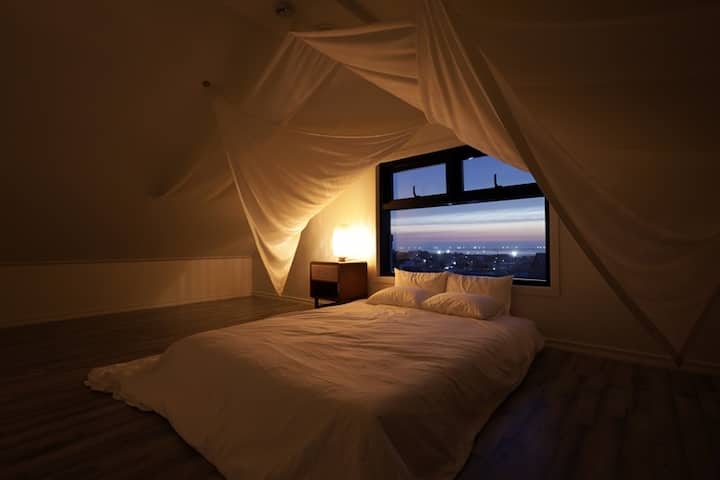 제주 한가로이 리모델링 복층뷰가 예쁜 감성 숙소 아늑하고 편리한 3f-b - Jeju-si