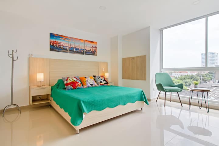 Iv(07) Cozy Studio, Great Location Wi-fi 500 Mbps - Barranquilla