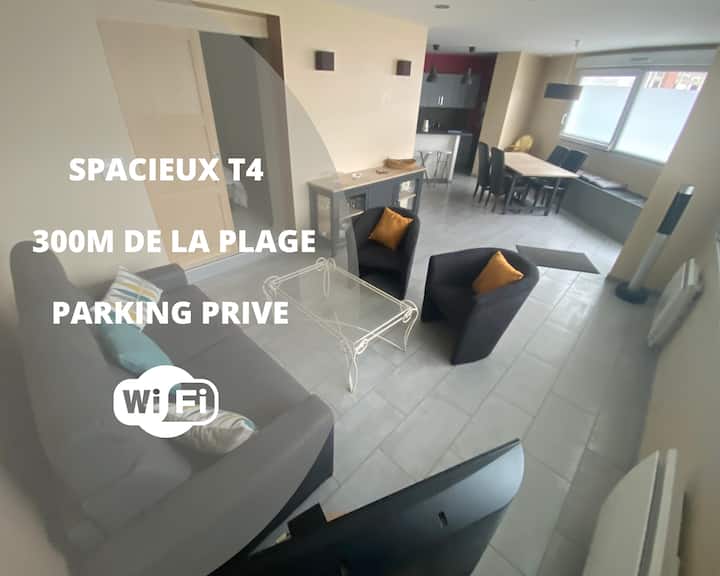 Spacieux T4 à 300m De La Plage Parking Privé - Plage de Berck
