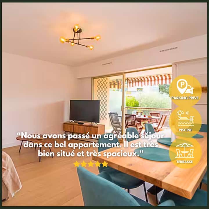 Perle Rare Avec Terrasse, Piscine, Jardin, Parking - Cannes