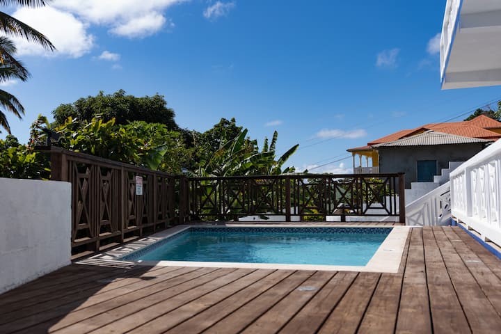 Tropical 1br1ba Pool View Villa W/ Ac Near Airport - Sainte-Lucie