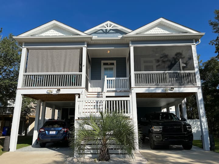 Summerfell | Beach House + 4 Porches & Fenced Yard - Oak Island, NC