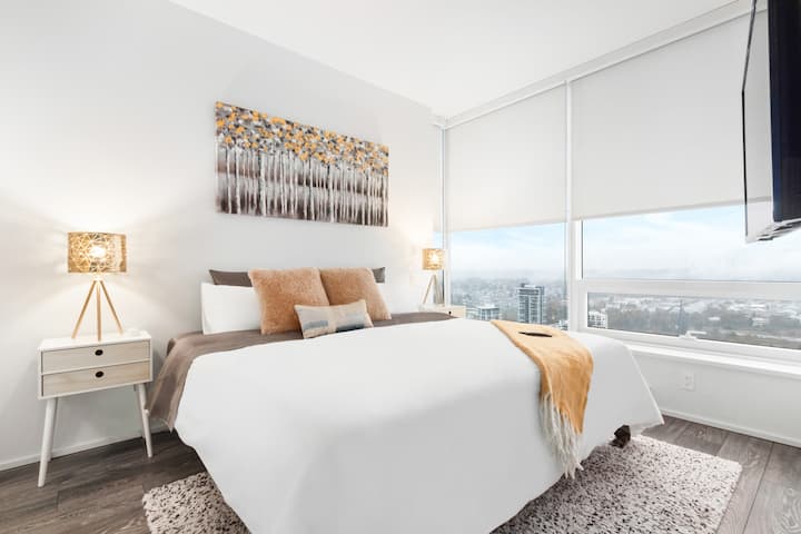 180 View/free Parking/skytrain/work Desk/sleep6ppl - バーナビー