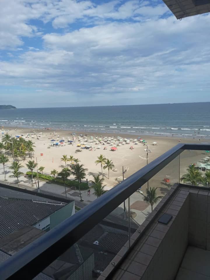 Apto Predio Frente Praia Varanda Lateral Vista Mar - Praia Grande