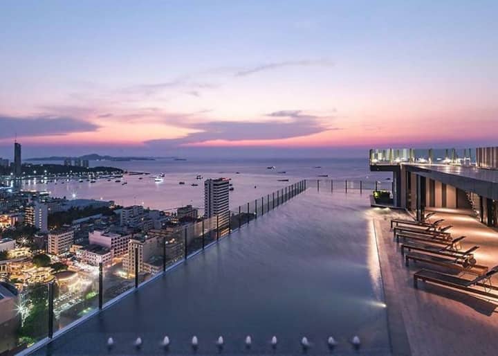 Downtown Lux Fun 2bedroom Rooftop Pool #Taa936 - Pattaya City